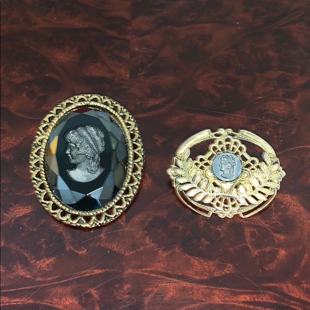 2 Vintage Antique Pins From The 1950s Brooches - Gem
